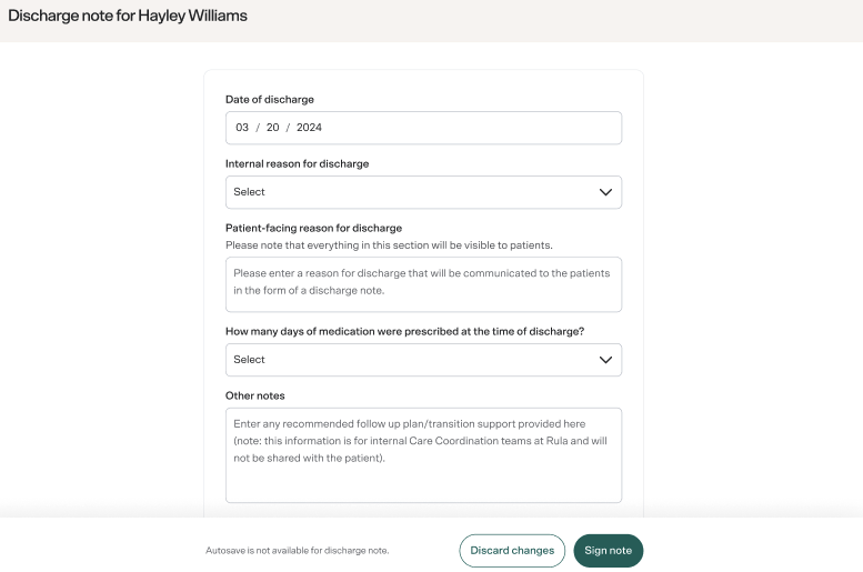 Reviewing the discharge of care protocol – Rula NP