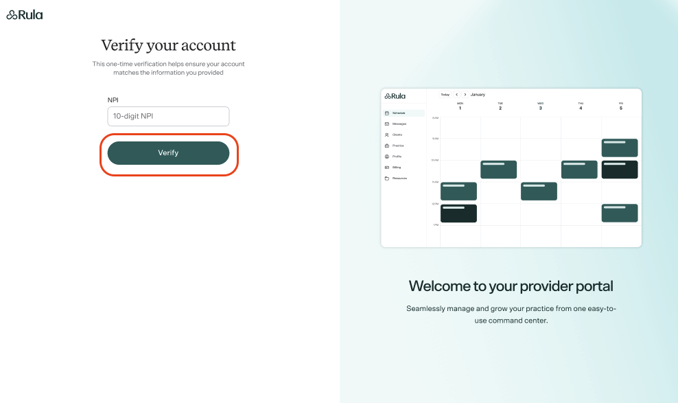 Setting up your Rula provider portal account – Rula NP