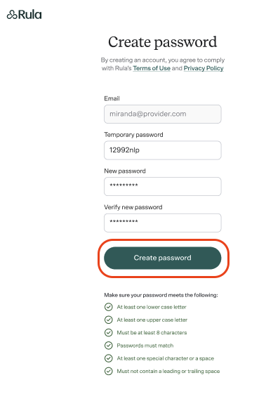 Setting up your Rula provider portal account – Rula NP